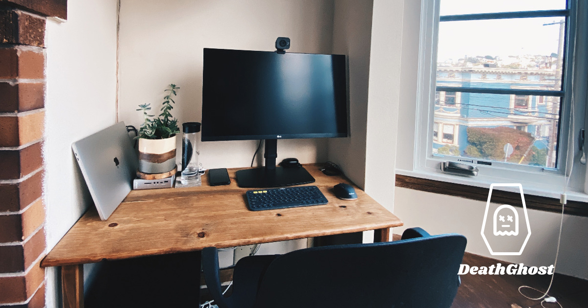 Custom WFH desk by John Wayne Hill of DeathGhost Studios